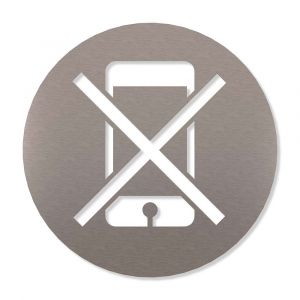 Recycling Piktogramm rund aus Edelstahl